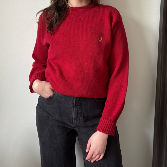 Tommy Hilfiger | Sweaters | Vintage Tommy Hilfiger Cotton Sweater Red ...